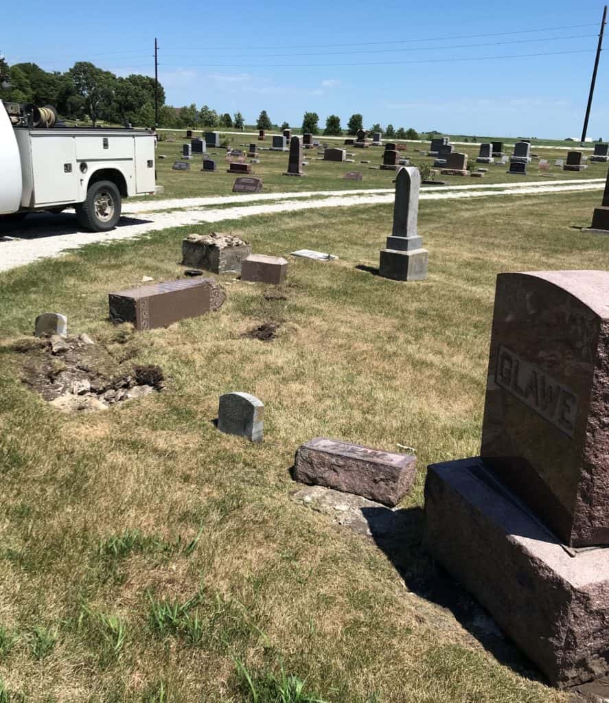 Broken Headstones Reported At Paton Township Cemetery Raccoon Valley Radio The One To Count On