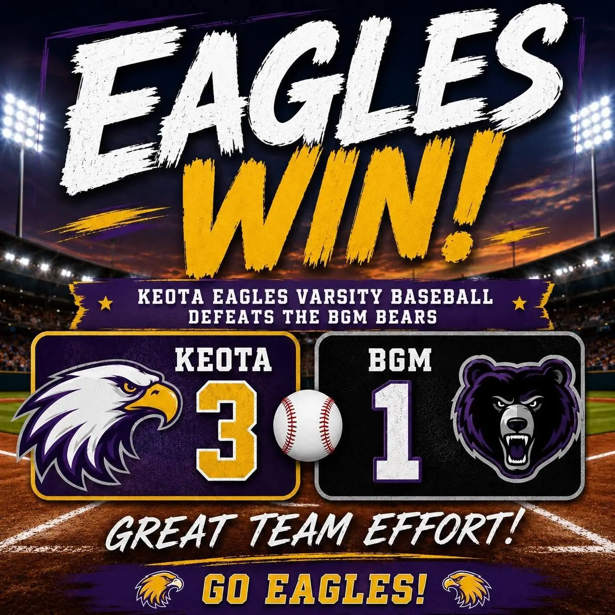 Eagles Win Area Game of the Week Arm's Race Over BGM on KCII | KCII ...