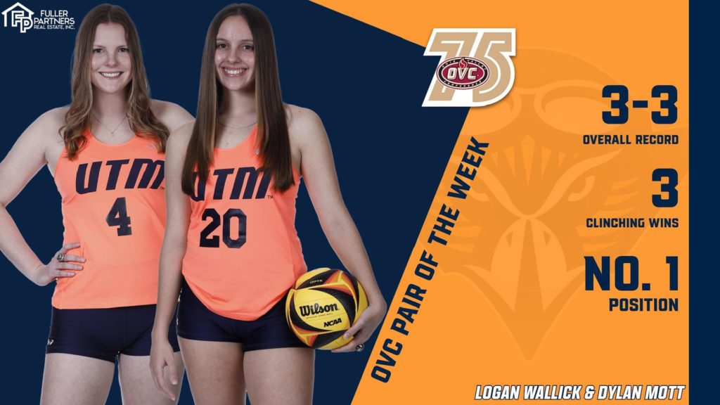 UT Martin Beach Volleyball Pair of Wallick and Mott Named OVC Pair of ...