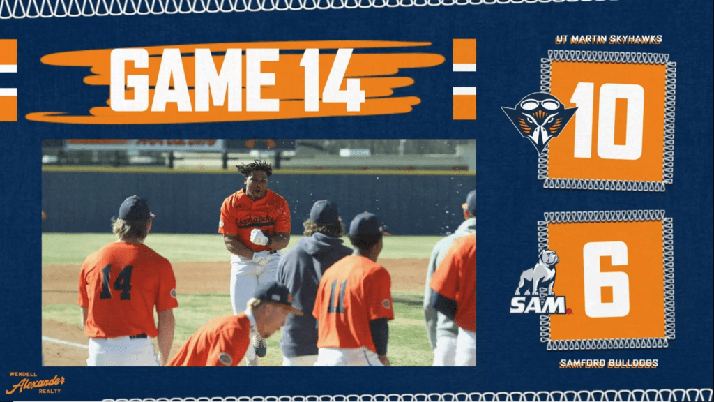 UT Martin Baseball Wins Game 3 With Samford On Walk-Off Grand Slam ...