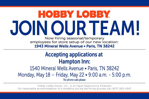 Hobby Lobby In Paris Is Hiring | radio NWTN