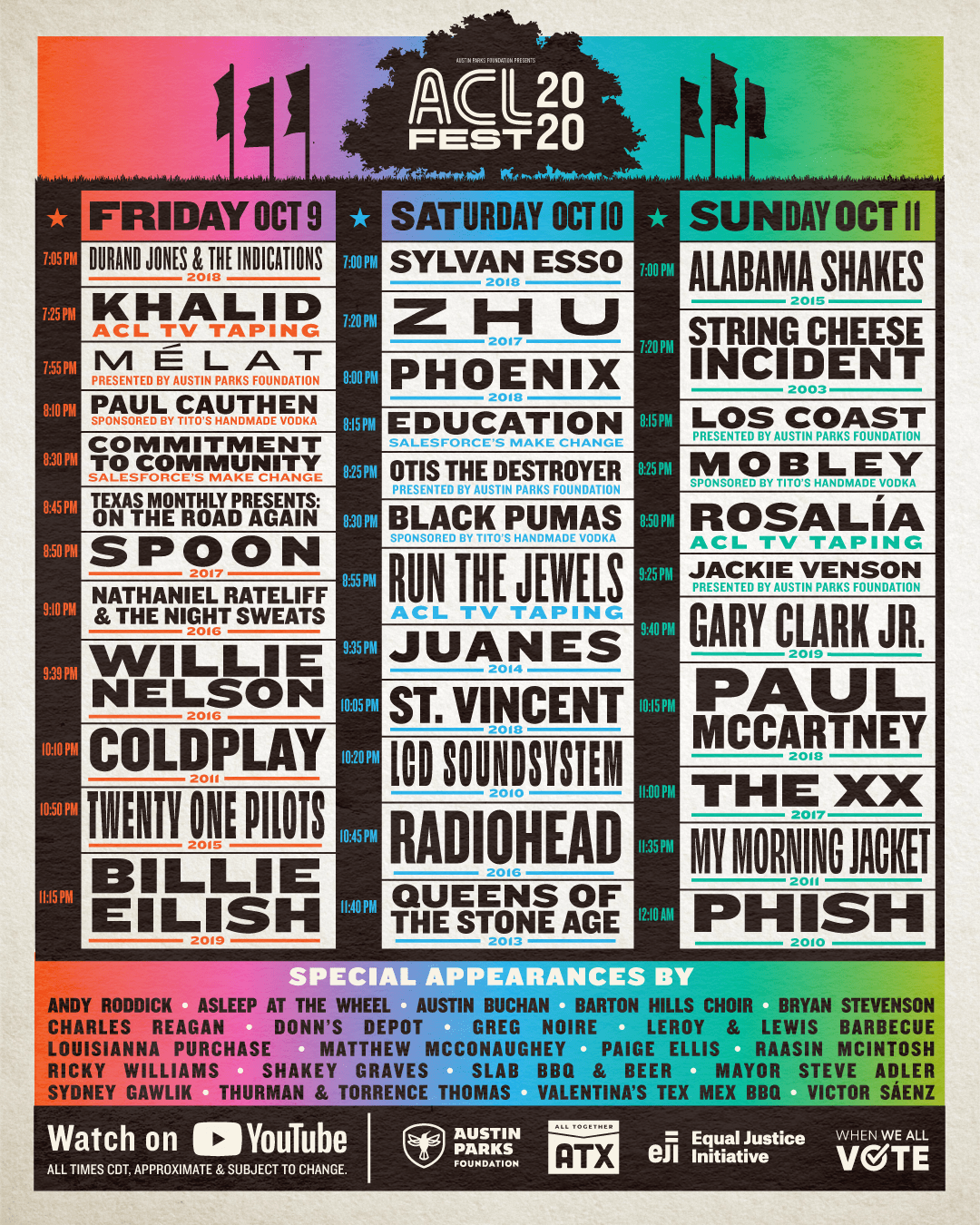 Watch ACL Fest 2020 See Full Schedule Lucy 93 3