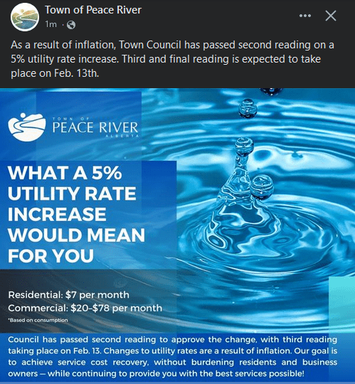 Second Reading of Utility Rate Bylaw Passed… | River Country
