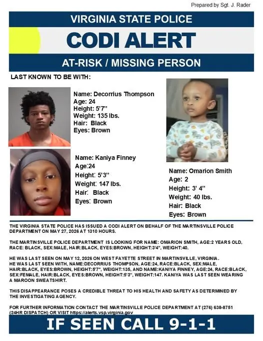 CODI Alert Issued for Missing Martinsville Boy | 103.3 WAKG