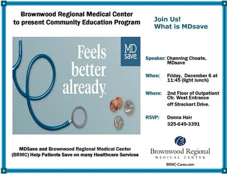 Education Program at BRMC to Explain MDsave | Brownwood News
