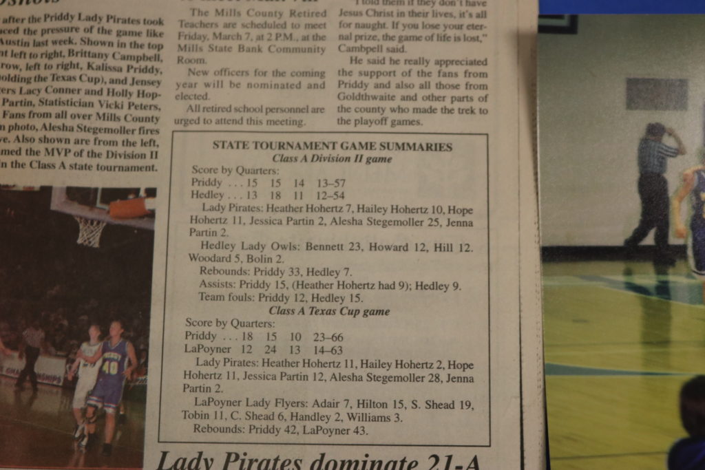 Monument unveiled for Priddy Lady Pirates 2003 basketball state ...