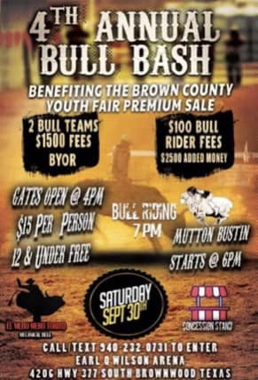 4th Annual Bull Bash kicks off Saturday September 30th | Brownwood News