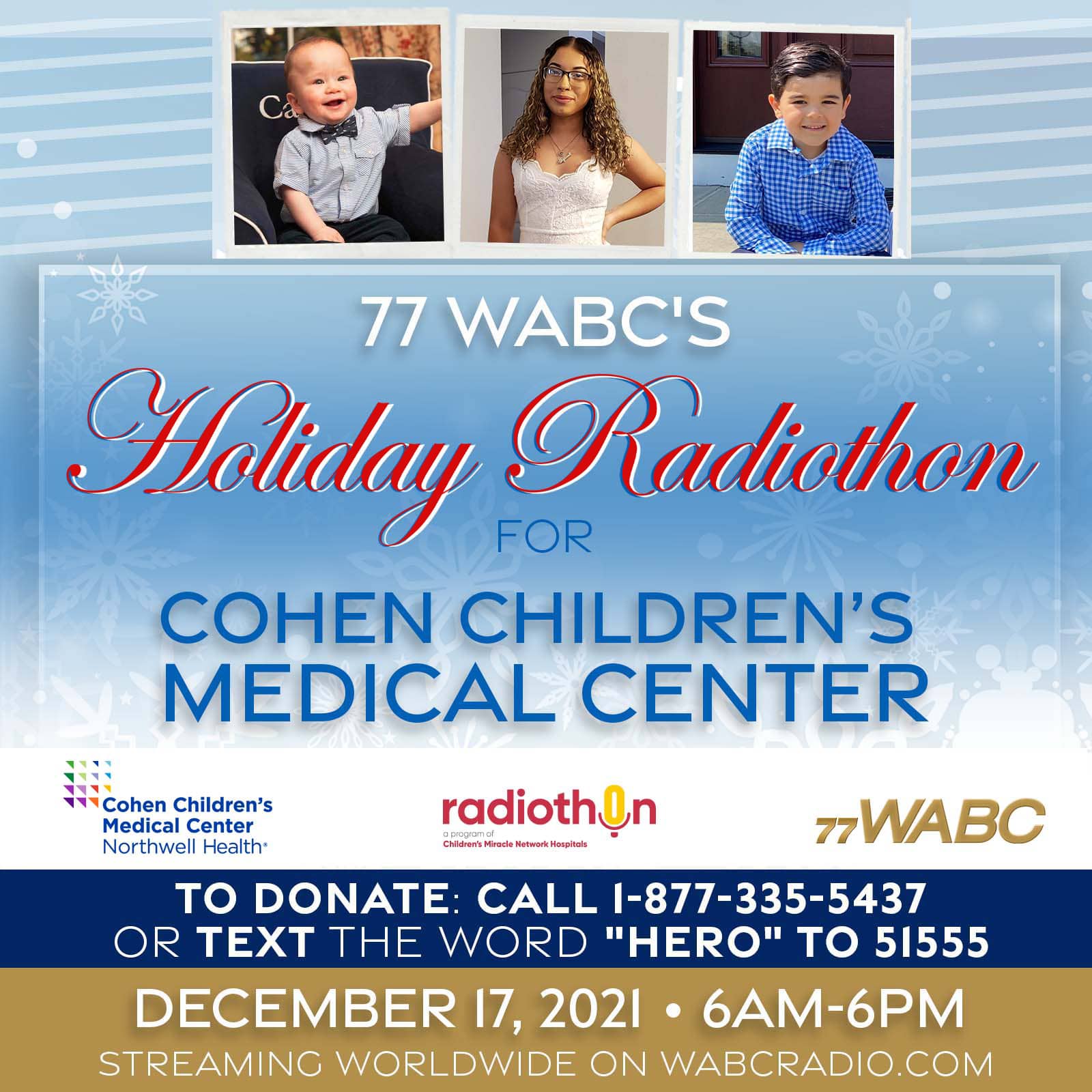 77 WABC's Holiday Radiothon for Cohen Children's Medical Center | 77 WABC