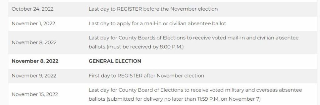 2022 General Election Deadlines and Links | Lightner Communications LLC ...