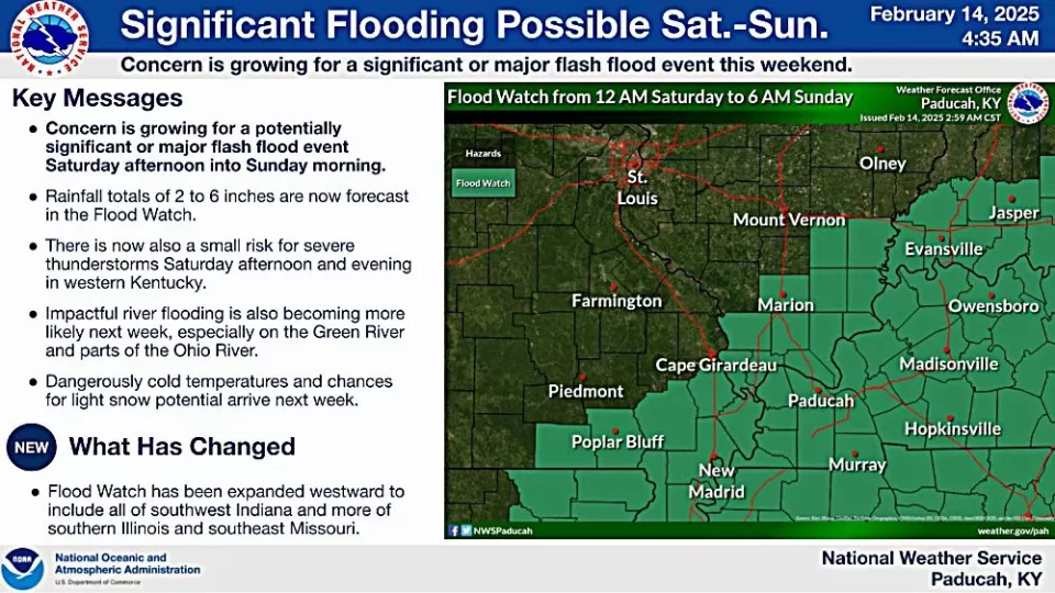 Flood Watch Issued for Tonight through Saturday Night, Bitterly Cold ...