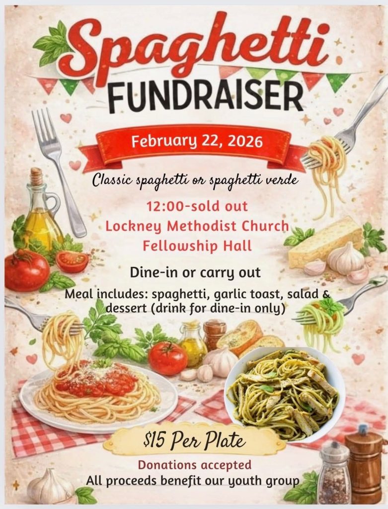Spaghetti Fundraiser at Lockney Methodist Church Moved to February 22 | Floyd County Record
