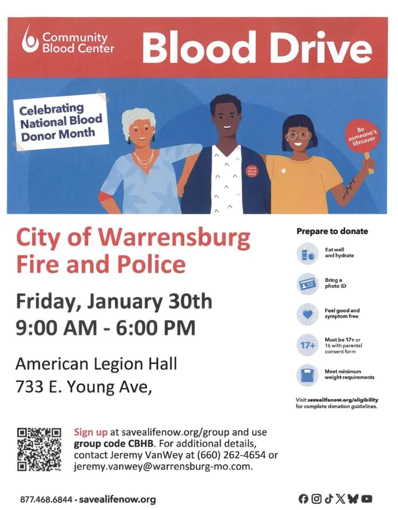 Warrensburg Fire & Police Blood Drive | myKDKD.com | myKDKD.com