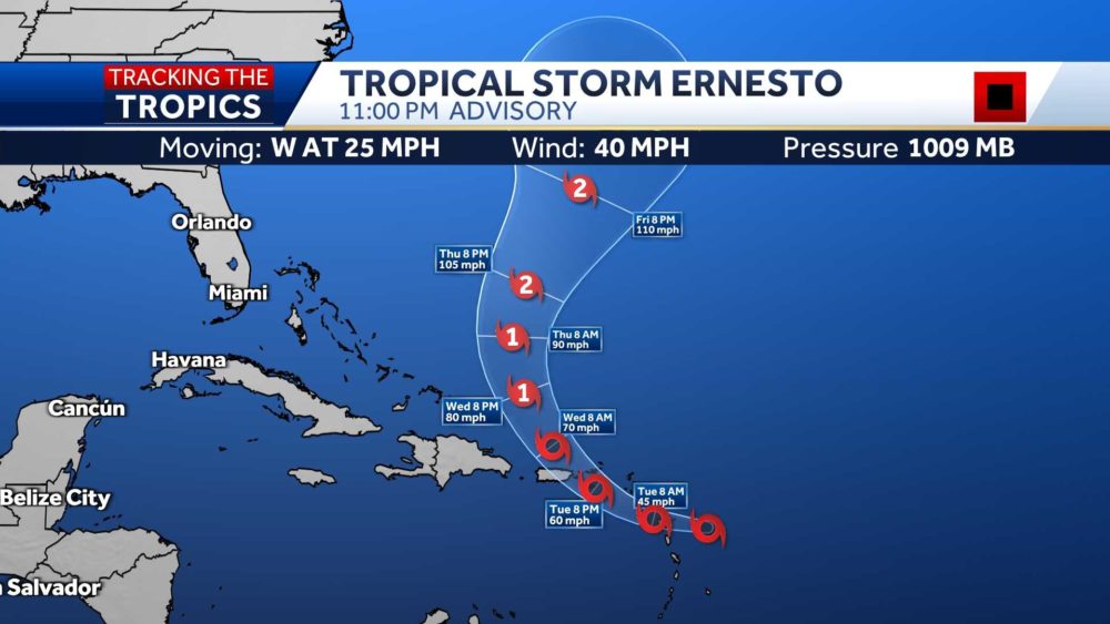 Tracking Ernesto: The latest maps, models and paths. | 98 Rock Online