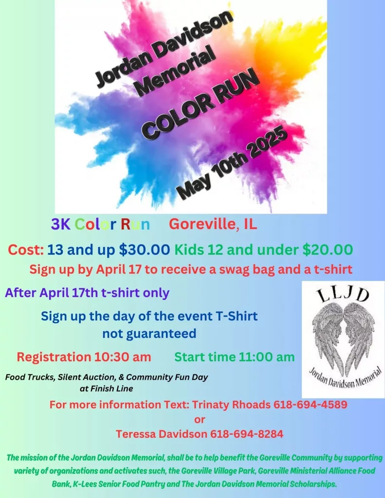 Jordan Davidson Memorial Goreville Community Fun Day and Color Run ...