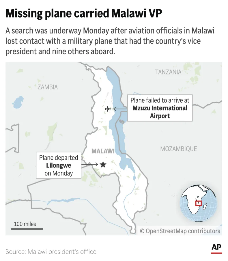 Soldiers in Malawi search for missing military plane carrying vice ...