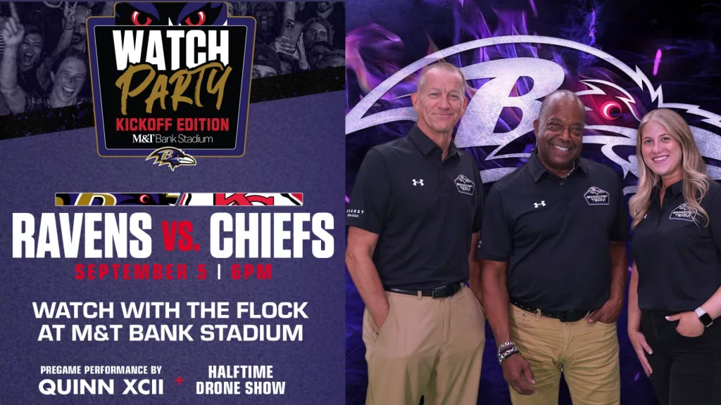 Ravens Gameday LIVE Broadcast at Chiefs vs Ravens 2024 Kickoff Watch ...