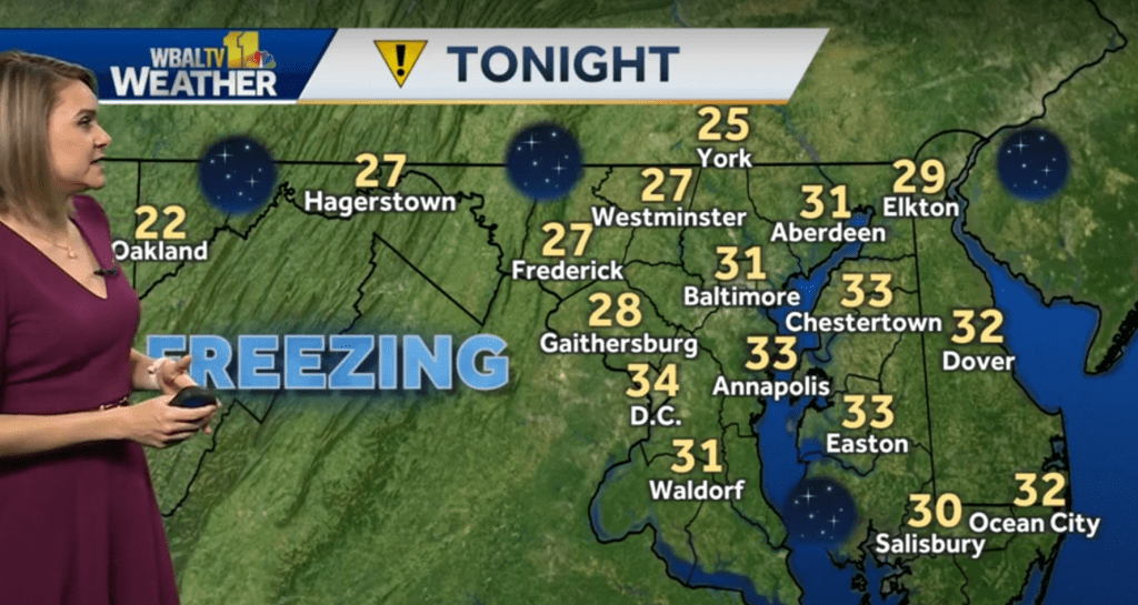 Maryland could see impact weather on Tuesday with widespread freeze ...