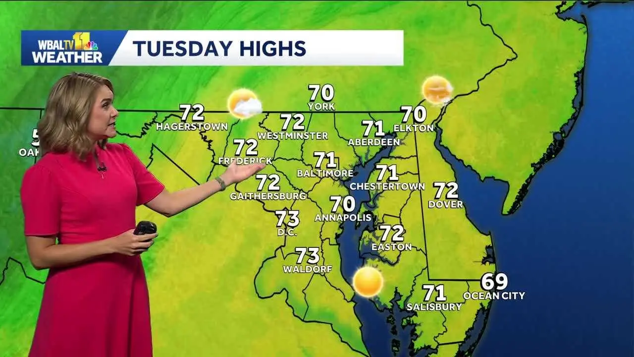 Weather Forecast: Showers could appear Tuesday night across Baltimore ...