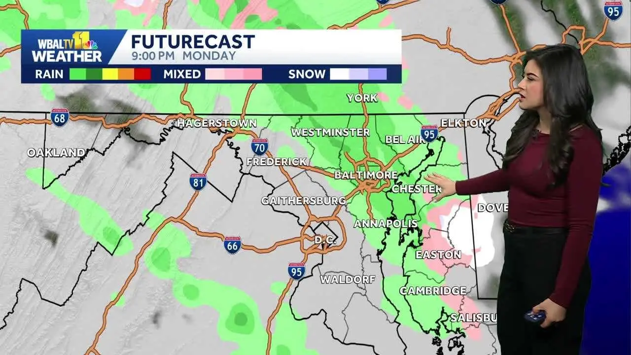 Weather: Quiet and cold start to the week in Maryland | WBAL Baltimore News