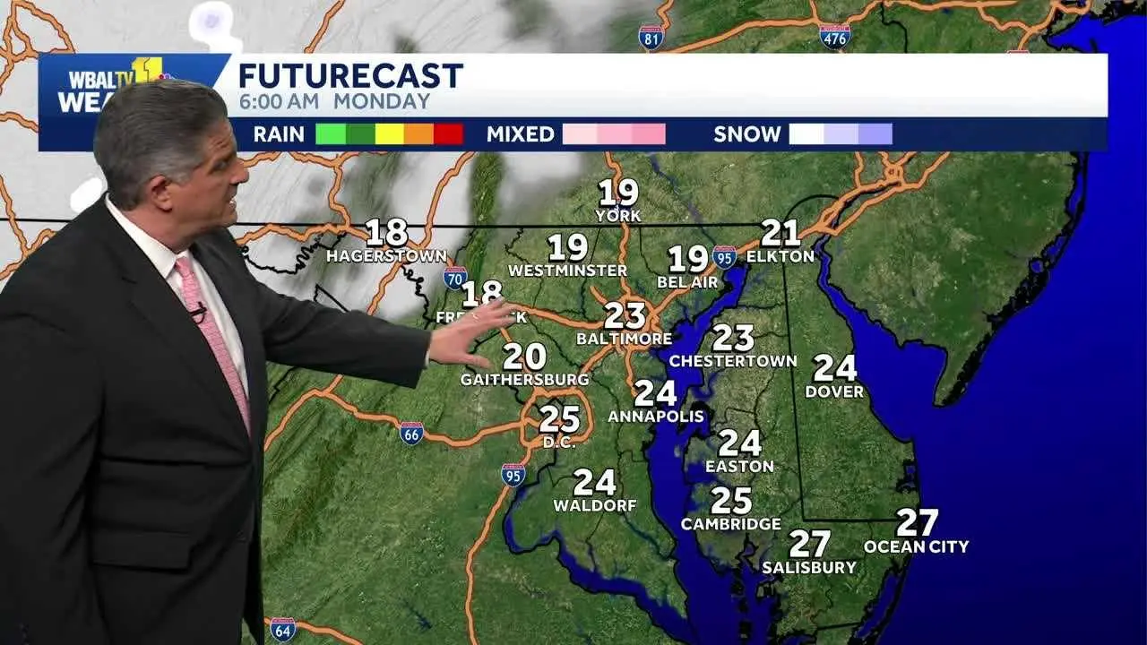 Weather: Freezing temperatures overnight into a brisk Monday | WBAL ...
