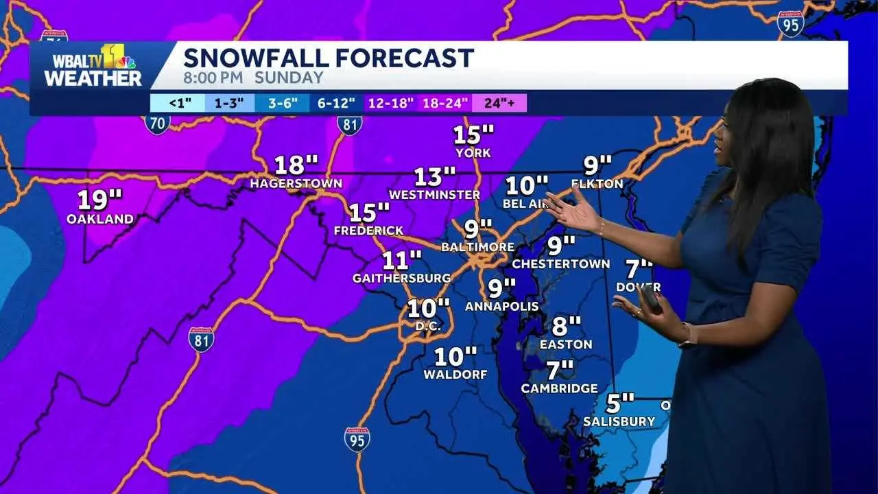 Weather: Weekend snow storm for Maryland with multiple inches expected ...
