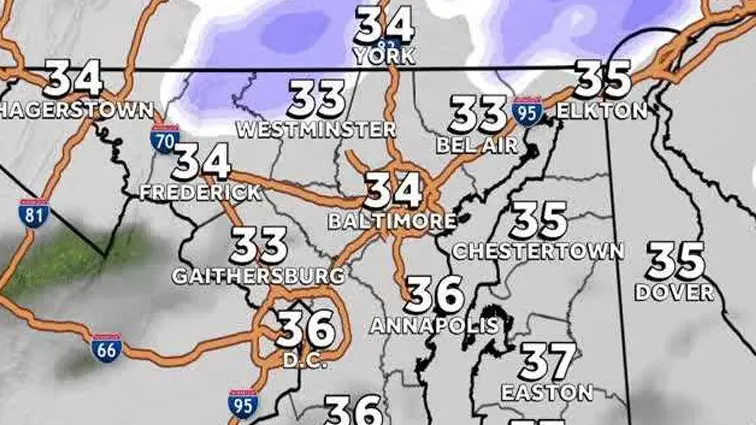 Weather: Scattered snow in Baltimore area Tuesday night before warm-up ...