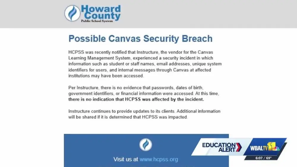 Maryland schools, colleges shut down Canvas amid ransomware attack ...