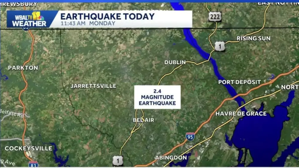 2.4-magnitude earthquake recorded near Bel Air, USGS says | WBAL ...