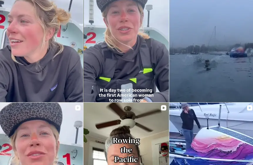 Kelsey Pfendler begins historic solo ocean rowing trip from California ...