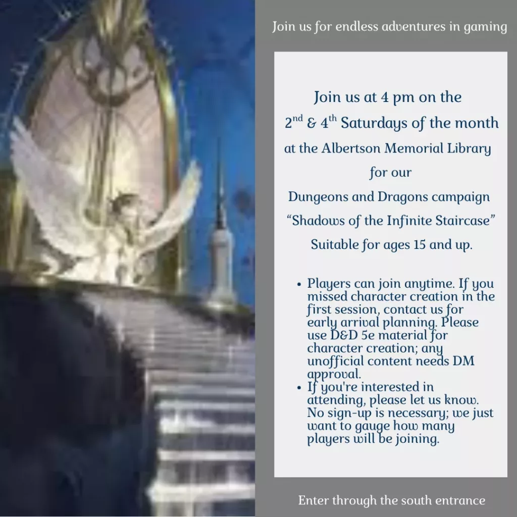 Dungeons and Dragons – “Shadows of the Infinite Staircase” Campaign – WJVL