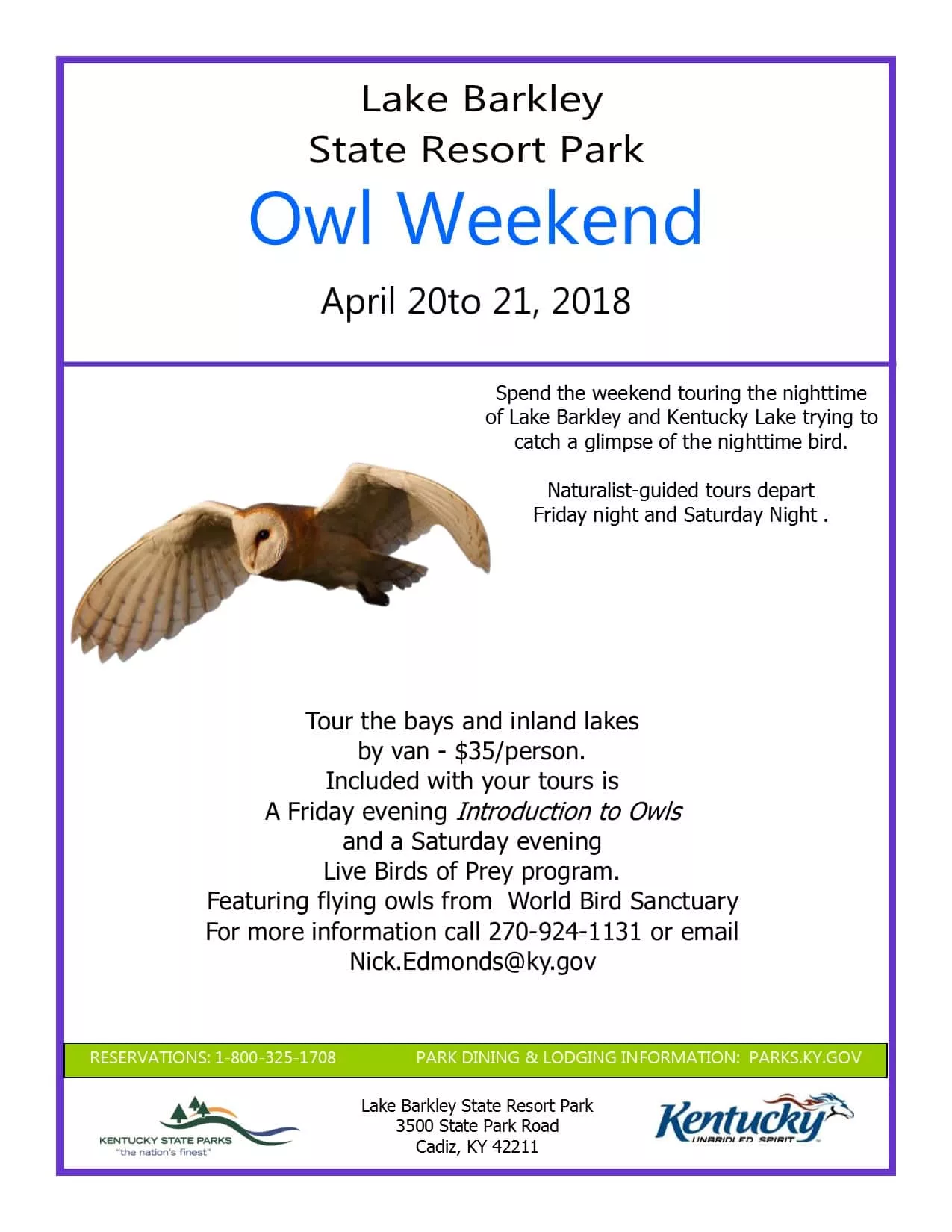 Lake Barkley State Resort Park Owl Weekend | WKDZ