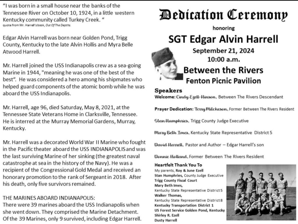 Dedication Ceremony honoring SGT Edgar Alvin Harrell – WKDZ