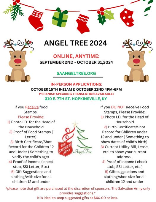 Salvation Army Angel Tree Applications – WKDZ