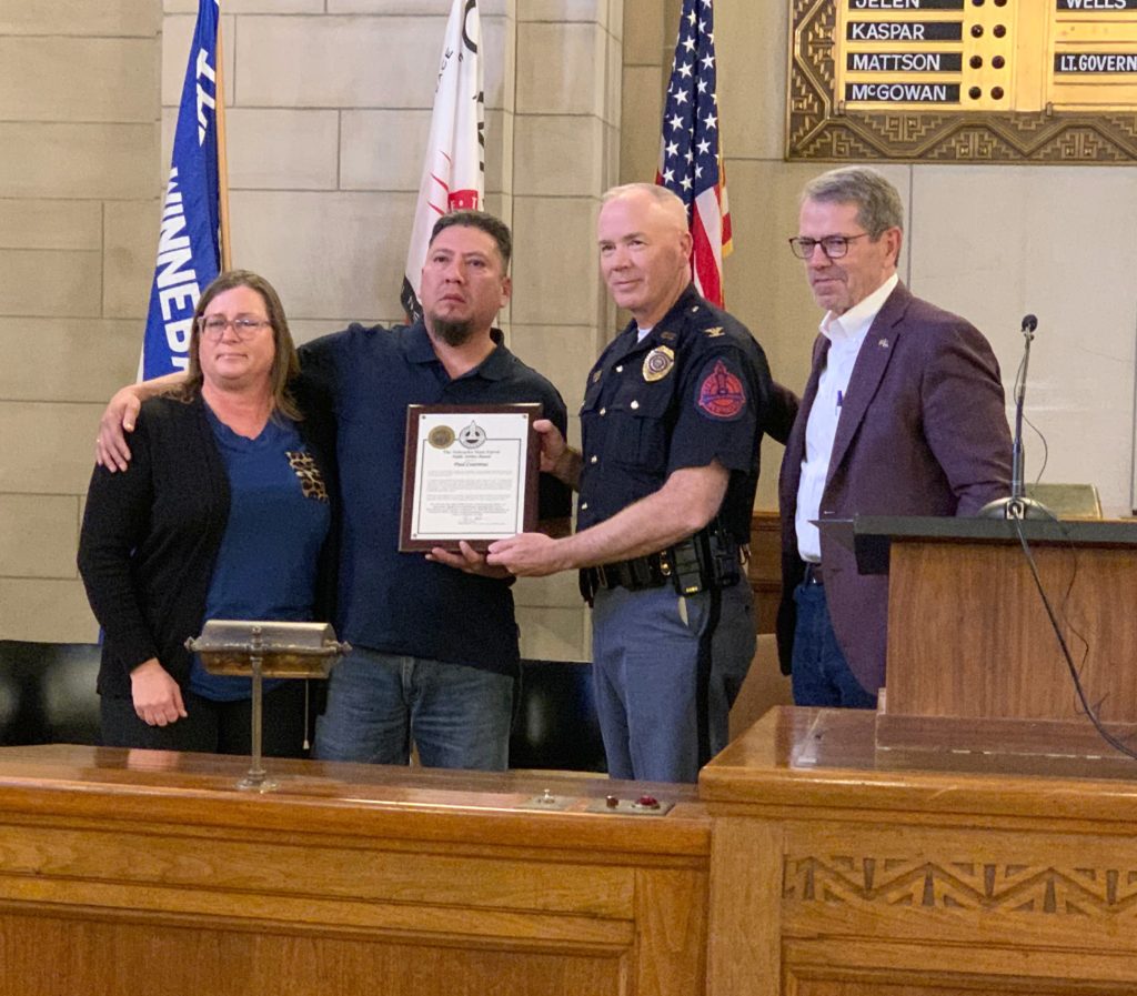Gov. Pillen and NSP Colonel Bolduc Recognize Paul Contreras with Civilian Award | Huskeradio