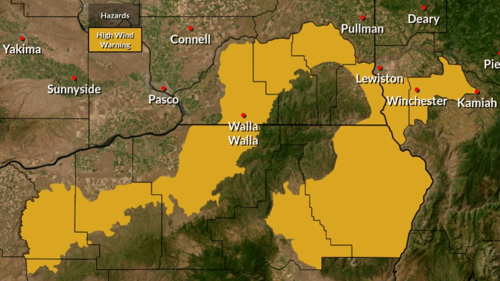High Wind Warnings Issued for Parts of Eastern Washington and North ...