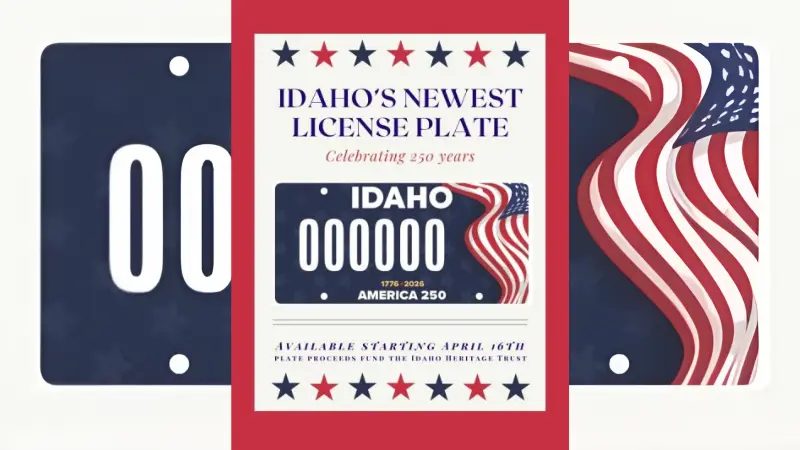 Idaho DMV releases America 250 commemorative license plate | Dailyfly News