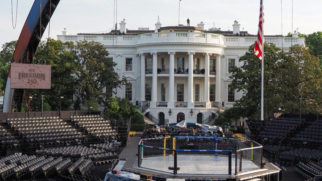 Corporate logos abound on White House grounds in prep for fights by ...