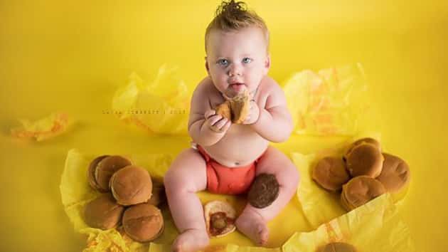 Mom responds to backlash about her baby's cheeseburger-filled photo ...