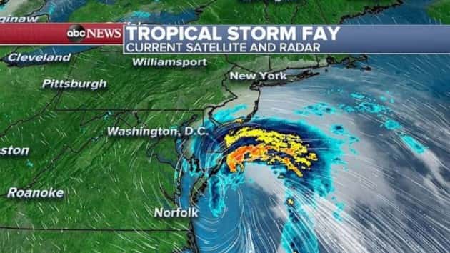 Tropical Storm Fay path heading toward NYC, NJ, CT coast ...
