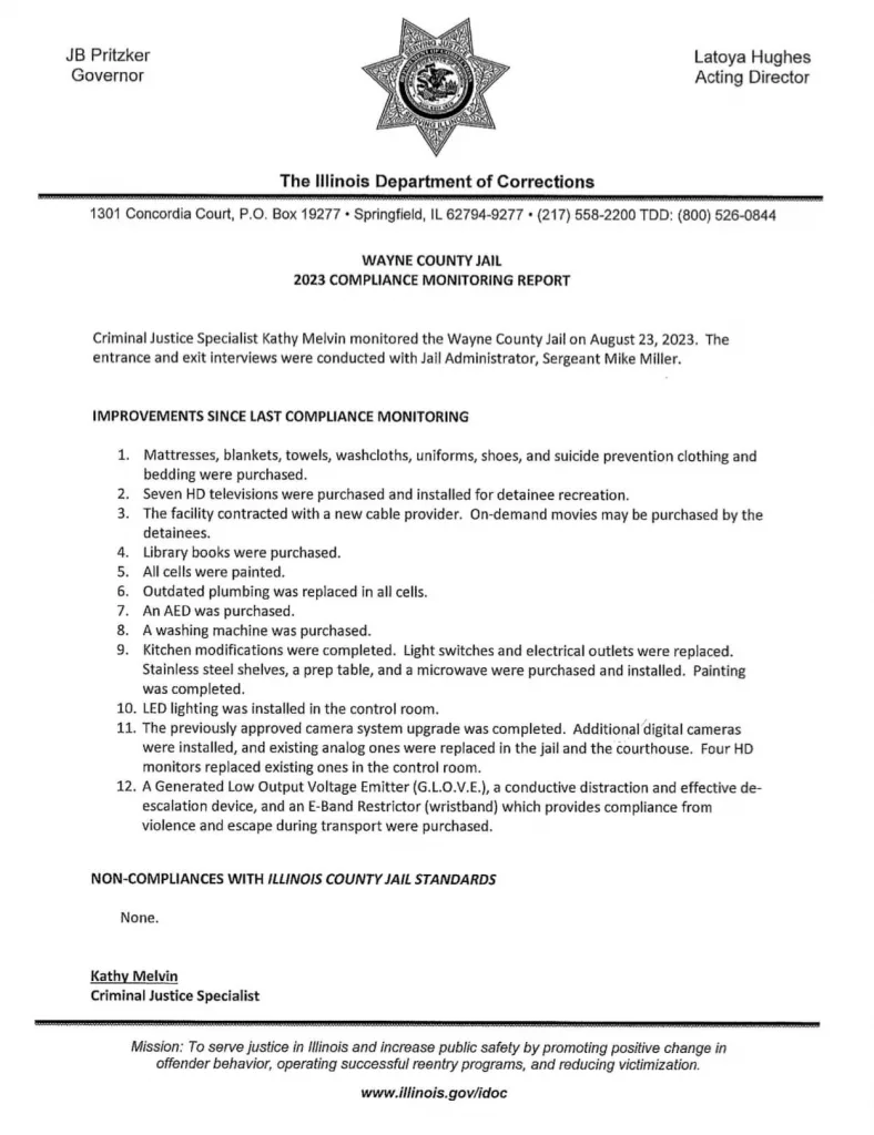 Wayne County Jail Inspection Report Released | WFIW