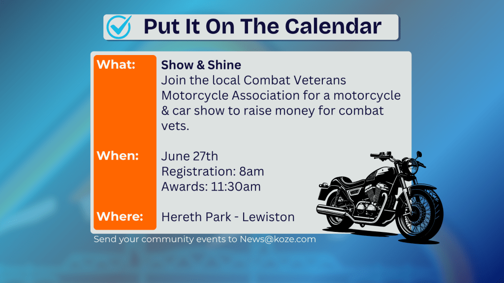 Put It On The Calendar – Combat Vets Show & Shine | KOZE