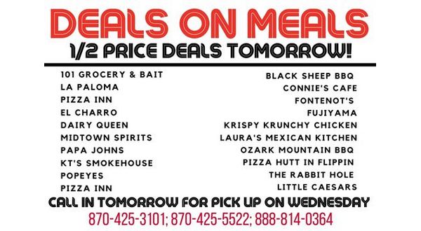 Half-price Deals on Meals on Tuesday; one day only | KTLO