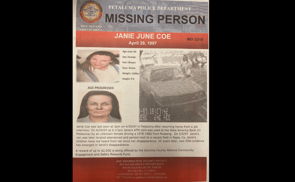 Petaluma Police Release Update on Missing Person's Case with New Image ... Petaluma Police Release Update on Missing Person's Case with New Image ...
