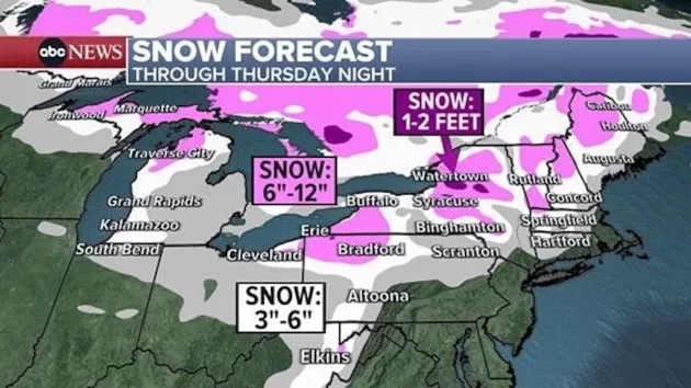 Another round of lake effect snow to hit Michigan, Ohio, Pennsylvania ...