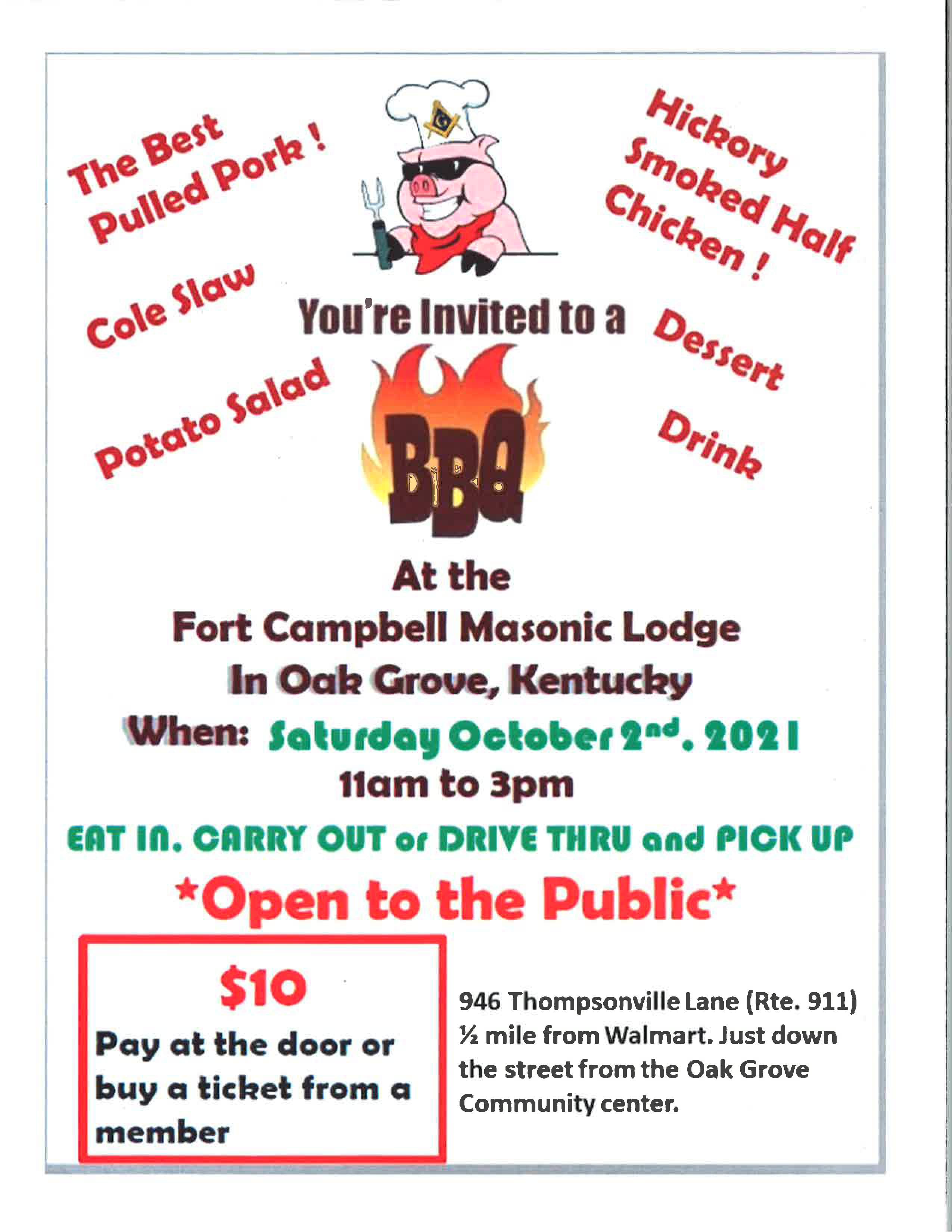 Ft. Campbell Masonic Lodge BBQ | WKDZ Radio