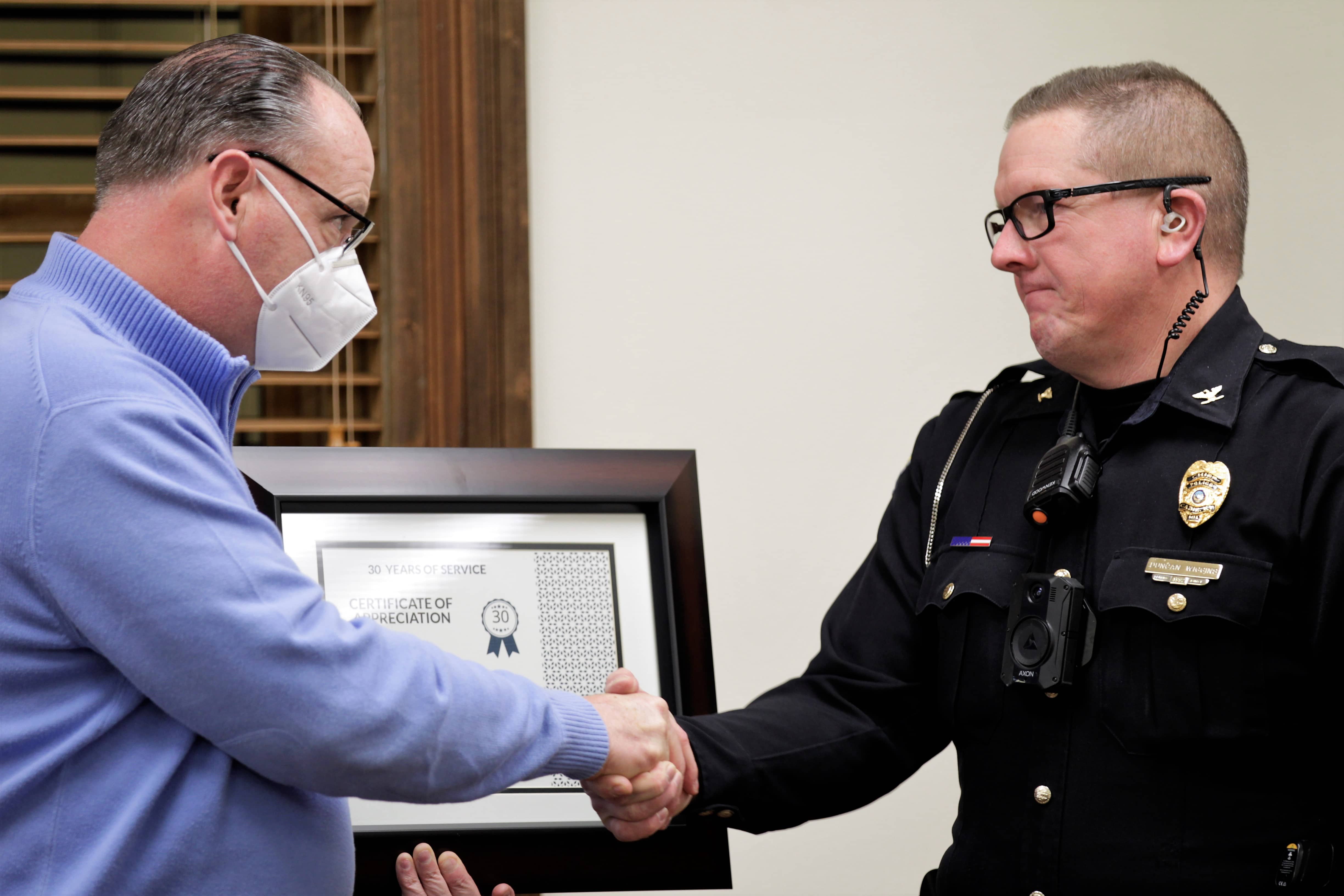 Wiggins Honored For 30 Years In Law Enforcement | WKDZ Radio