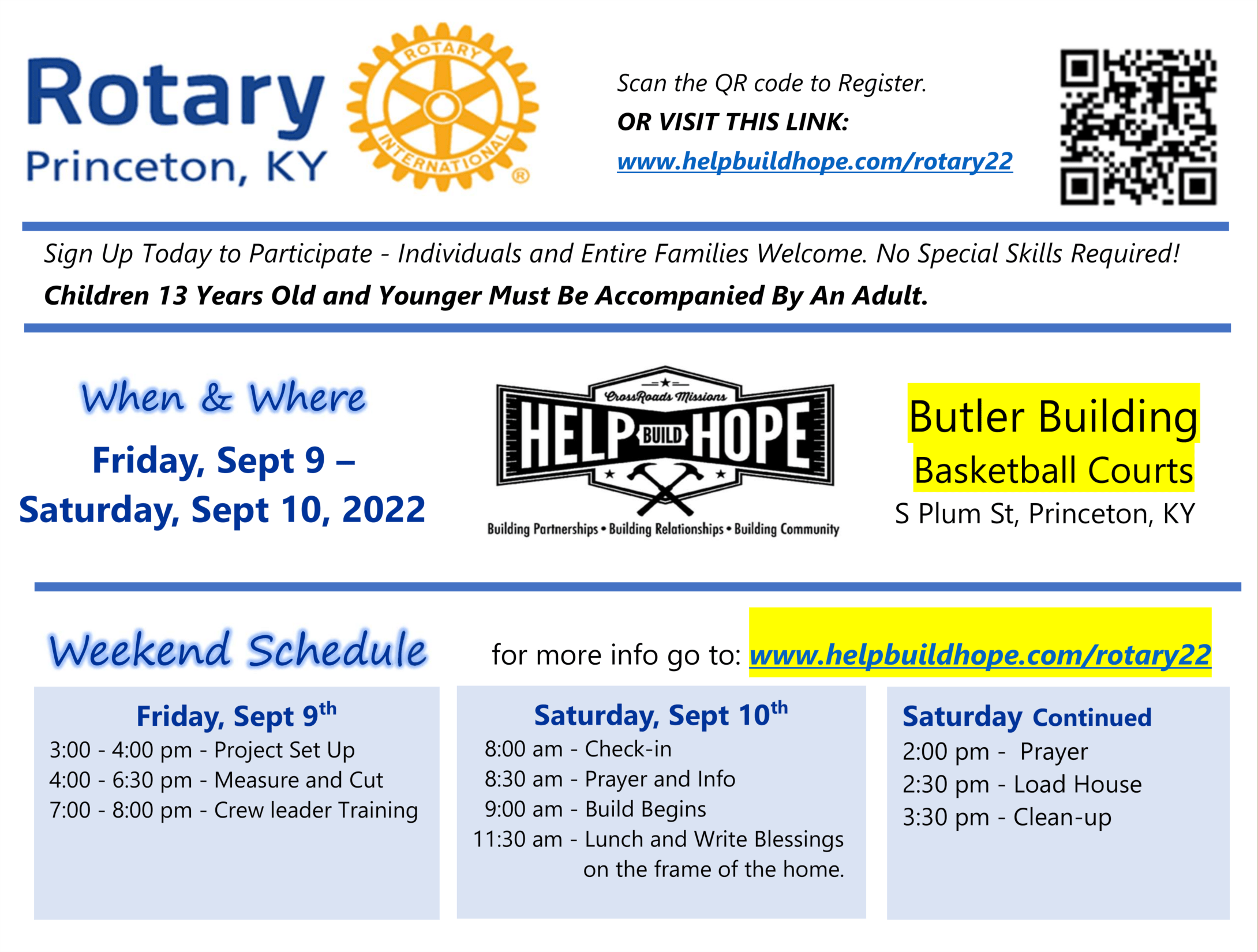 Help Build Hope- Princeton Rotary | WKDZ Radio