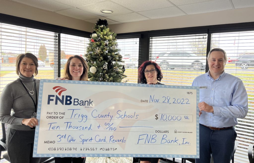 FNB Bank Presents Spirit Card Donation To Trigg County | WKDZ Radio