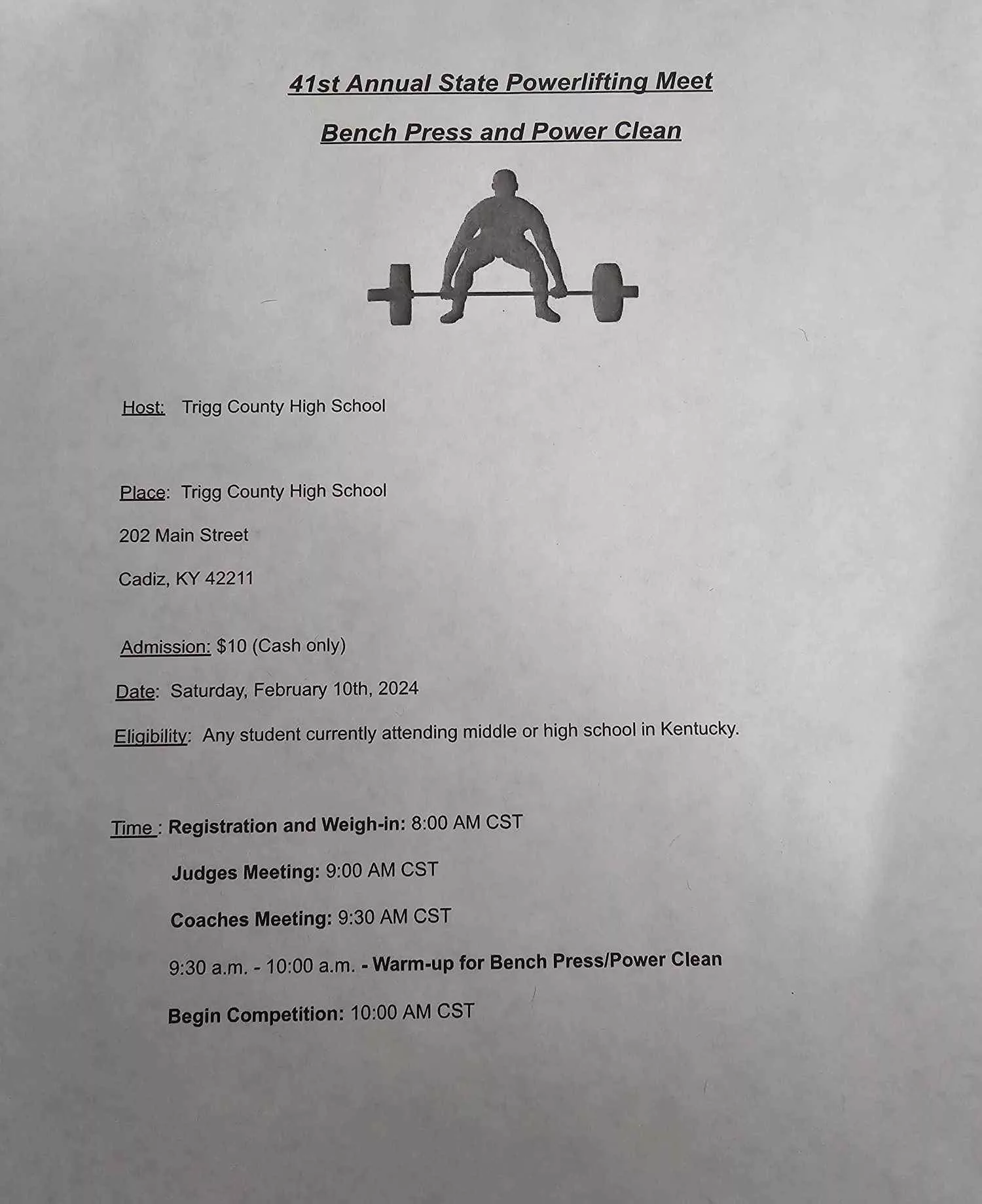 41st Powerlifting Meet | WKDZ Radio