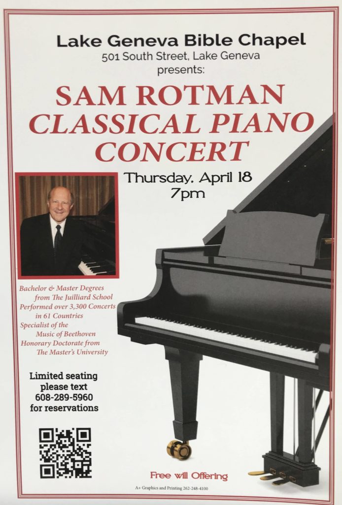 Sam Rotman Classical Piano Concert | WLKG 96.1 FM The Lake
